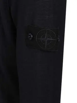 Stone Island Crew Neck Sweater In Pure Lightweight Wool - Blue