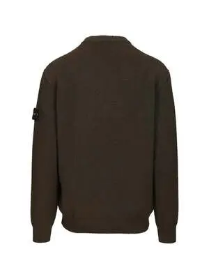 Stone Island Crew Neck Sweater In Pure Lightweight Wool - Gray