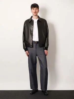 Fendi Leather Jacket With Embroidered Logo