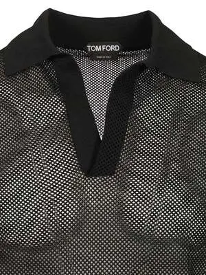 TOM FORD Knitted Polo Shirt - Black