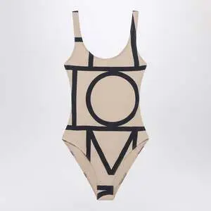 TOTEME Beige Swimsuit With Monogram - Cream