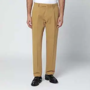 SANTANIELLO Ochre Cotton And Cashmere Trousers - Yellow