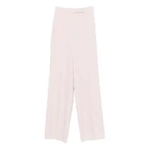 Max Mara Pale Silk Tailored Wide-leg Trousers - Pink