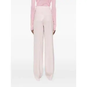 Max Mara Pale Silk Tailored Wide-leg Trousers - Pink