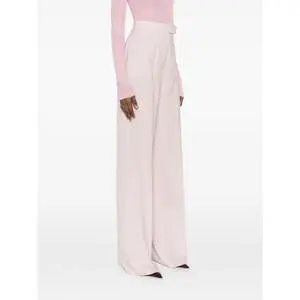 Max Mara Pale Silk Tailored Wide-leg Trousers - Pink