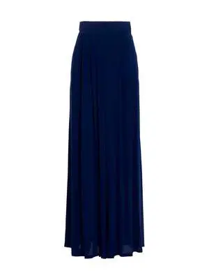 Max Mara Max Mara Cimone Silk Wide Leg Pants Blue