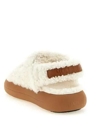 Moon Boot Shearling Sandals - White