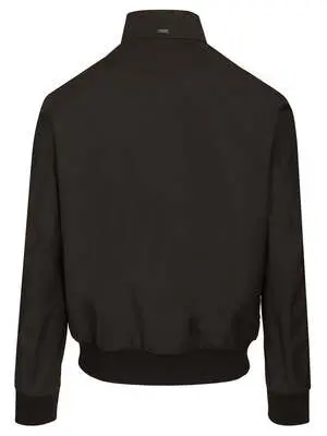 Herno Pure Wool Bomber Jacket With High Neck And Flap Pockets - Brown