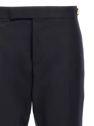 Thom Browne Wool Twill Low Rise Straight Leg Trousers - Blue