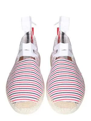Thom Browne Seersucker Cotton Espadrilles With Ribbon Fastening - Multicolor