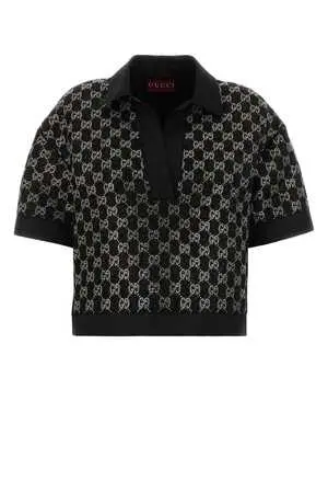 Gucci Viscose Mix Polo Shirt - Black