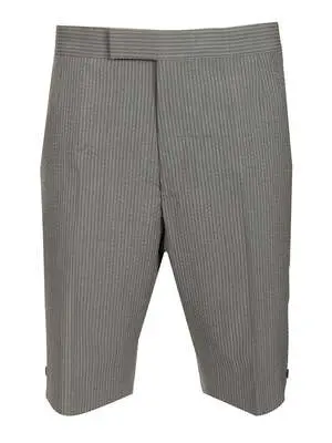 Thom Browne Seersucker Wool Bermuda Shorts - Gray