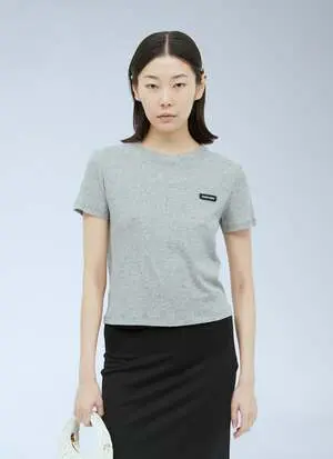 Miu Miu Cotton Jersey Logo Patch T-shirt