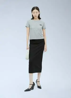 Miu Miu Cotton Jersey Logo Patch T-shirt