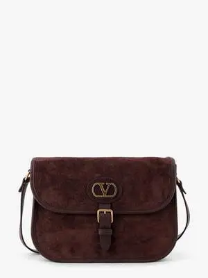 Valentino Garavani Suede Crossbody Bag With Vlogo Detail - Multicolor
