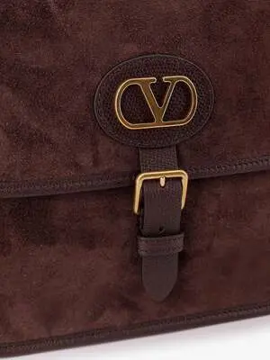 Valentino Garavani Suede Crossbody Bag With Vlogo Detail - Multicolor