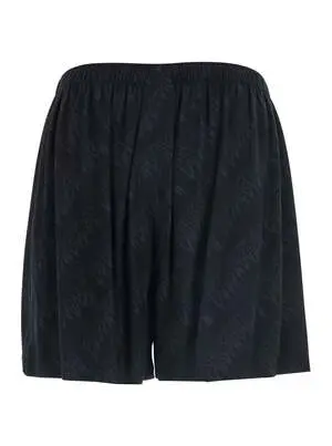 Balenciaga High-waisted Monogrammed Viscose Shorts