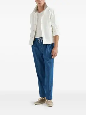 Brunello Cucinelli Cotton Drawstring Trousers - Multicolor