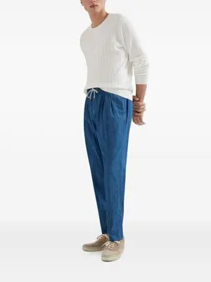 Brunello Cucinelli Cotton Drawstring Trousers - Multicolor