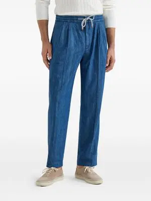 Brunello Cucinelli Cotton Drawstring Trousers - Multicolor