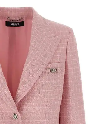 Versace Checked Wool Crêpe Blazer