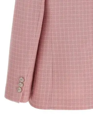 Versace Checked Wool Crêpe Blazer