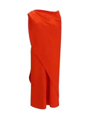 Balenciaga Draped Silk Midi Dress