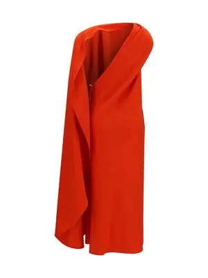 Balenciaga Draped Silk Midi Dress