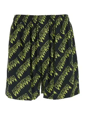 Balenciaga Creeper Viscose Shorts With Side Pockets - Black
