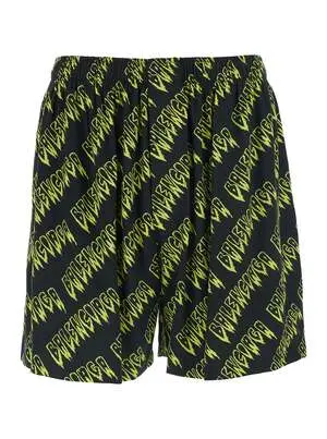 Balenciaga Creeper Viscose Shorts With Side Pockets - Black