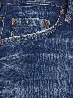 Dsquared2 Cotton Denim Shorts With Frayed Hem