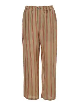 Saint Laurent Striped Cupro Pants With Elastic Waist - Multicolor