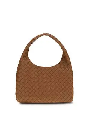 Bottega Veneta Campana Intrecciato Leather Shoulder Bag - Brown