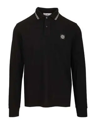 Stone Island Long-sleeved Polo Shirt - Black