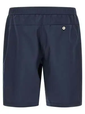 Brunello Cucinelli Nylon Bermuda Shorts With Emblem - Blue