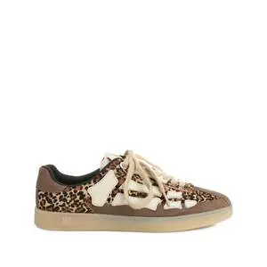 Amiri Leopard Print Bone Detail Low Top Sneakers - Brown