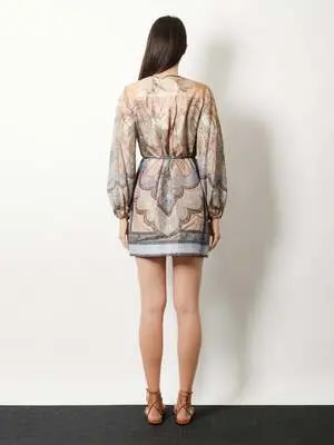 Zimmermann Wanderlust Tunic Silk Mini Dress - Multicolor