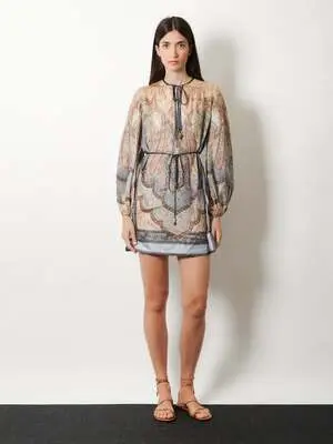 Zimmermann Wanderlust Tunic Silk Mini Dress - Multicolor