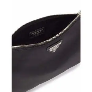 Prada Recycled Nylon And Leather Wristlet