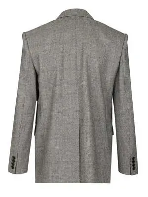 Saint Laurent Prince Of Wales Wool Flannel Jacket - Gray