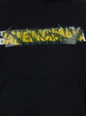Balenciaga Oversized Logo Hoodie - Black