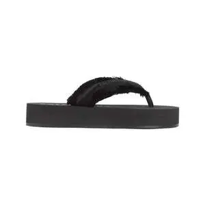 Balenciaga Cushy Thong Sandals With Fringed Detailing