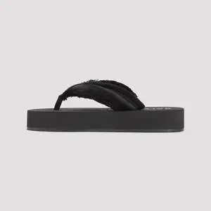 Balenciaga Cushy Thong Sandals With Fringed Detailing