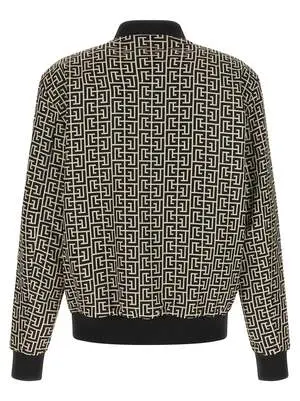 Balmain Monogram Reversible Bomber Jacket - Black