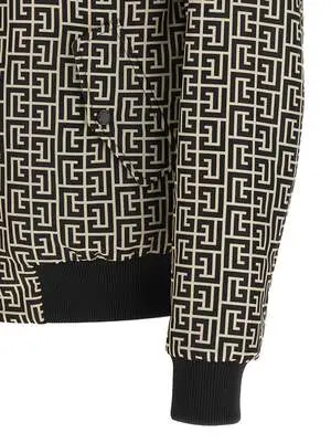 Balmain Monogram Reversible Bomber Jacket - Black