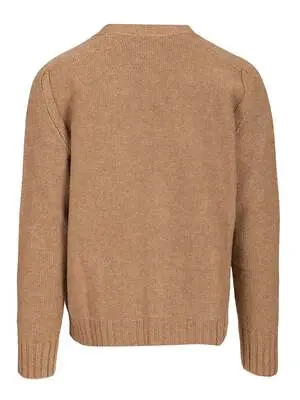 Bottega Veneta Fine Merino Wool Cardigan With Intrecciato Leather Buttons