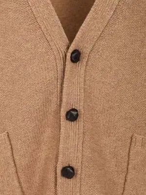 Bottega Veneta Fine Merino Wool Cardigan With Intrecciato Leather Buttons