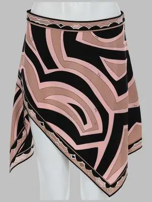 Emilio Pucci Asymmetrical Printed Silk Mini Skirt - Pink