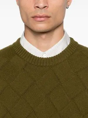 Bottega Veneta Wool Crew Neck Sweater With Intreccio Motif