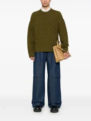 Bottega Veneta Wool Crew Neck Sweater With Intreccio Motif